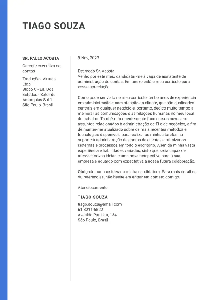 Carta De Apresenta o 10 Modelos Completos Com Exemplos Prontos HBPICQ