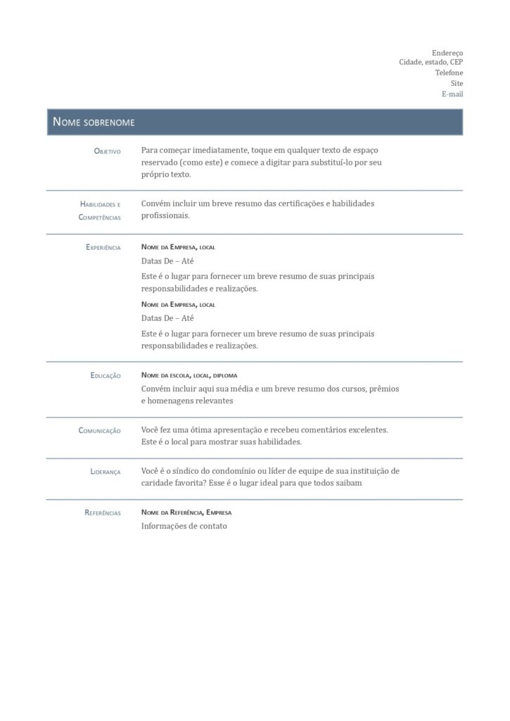 Currículo pronto em Word: 10 opções para você experimentar