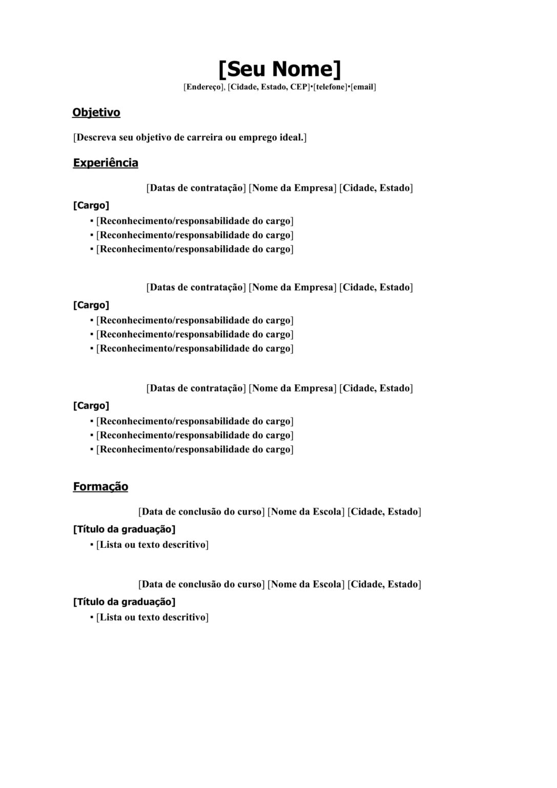 Currículo pronto em Word: 10 opções para você experimentar